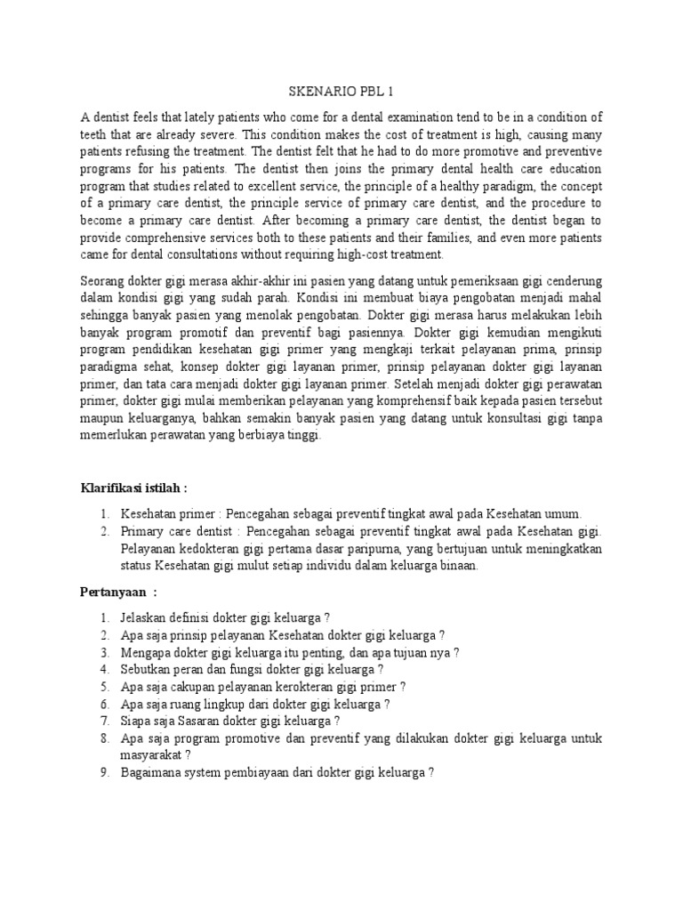 Skenario PBL 1 - Blok 19 | PDF