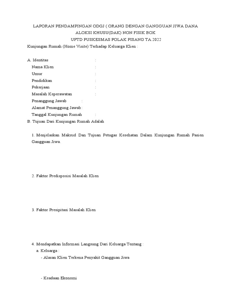 Kunjungan Rumah untuk ODGJ 2022 | PDF