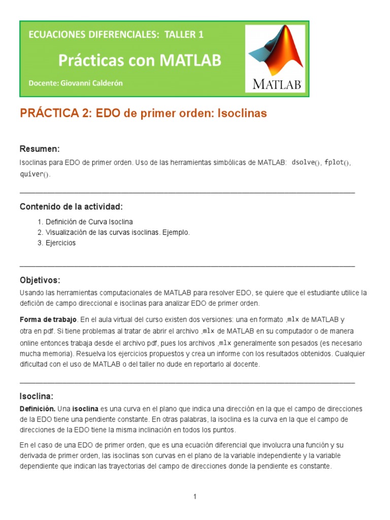 Gecalder Practica2 EDO | PDF