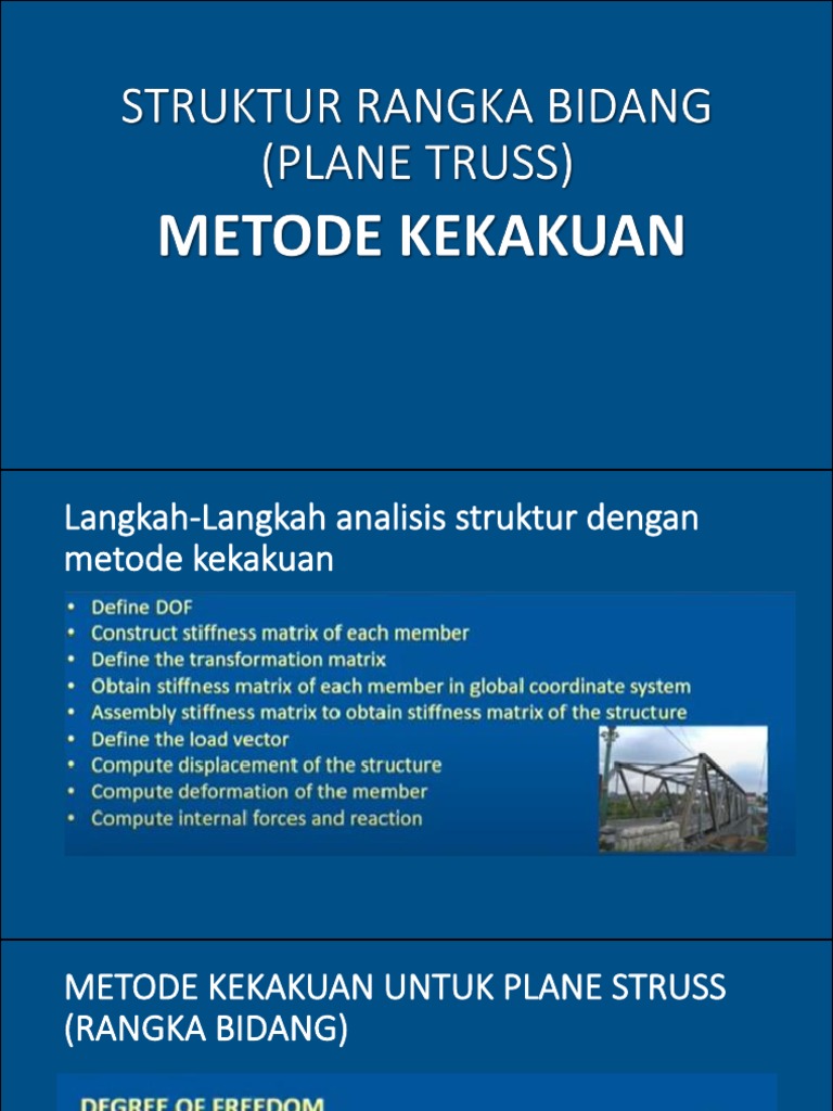 Metode Kekakuan - Struktur Rangka Bidang (Plane Truss) - Mekrek 4 | PDF