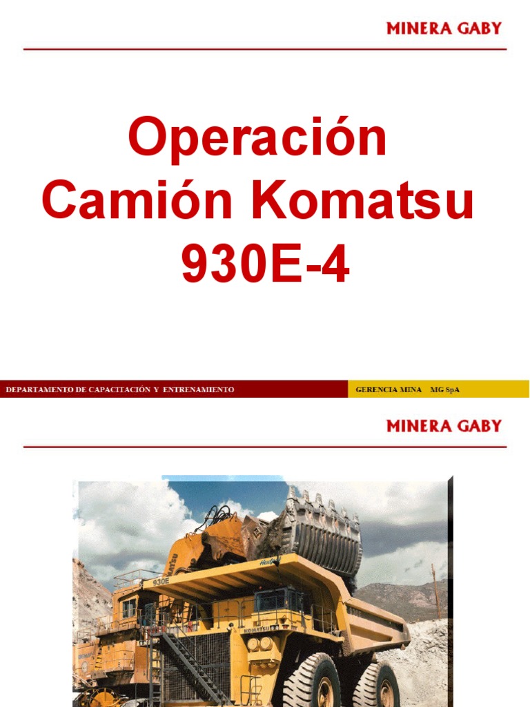 Manual de Operación Camión Komatsu 930E-4 | PDF | Camión | Ingenieria ...