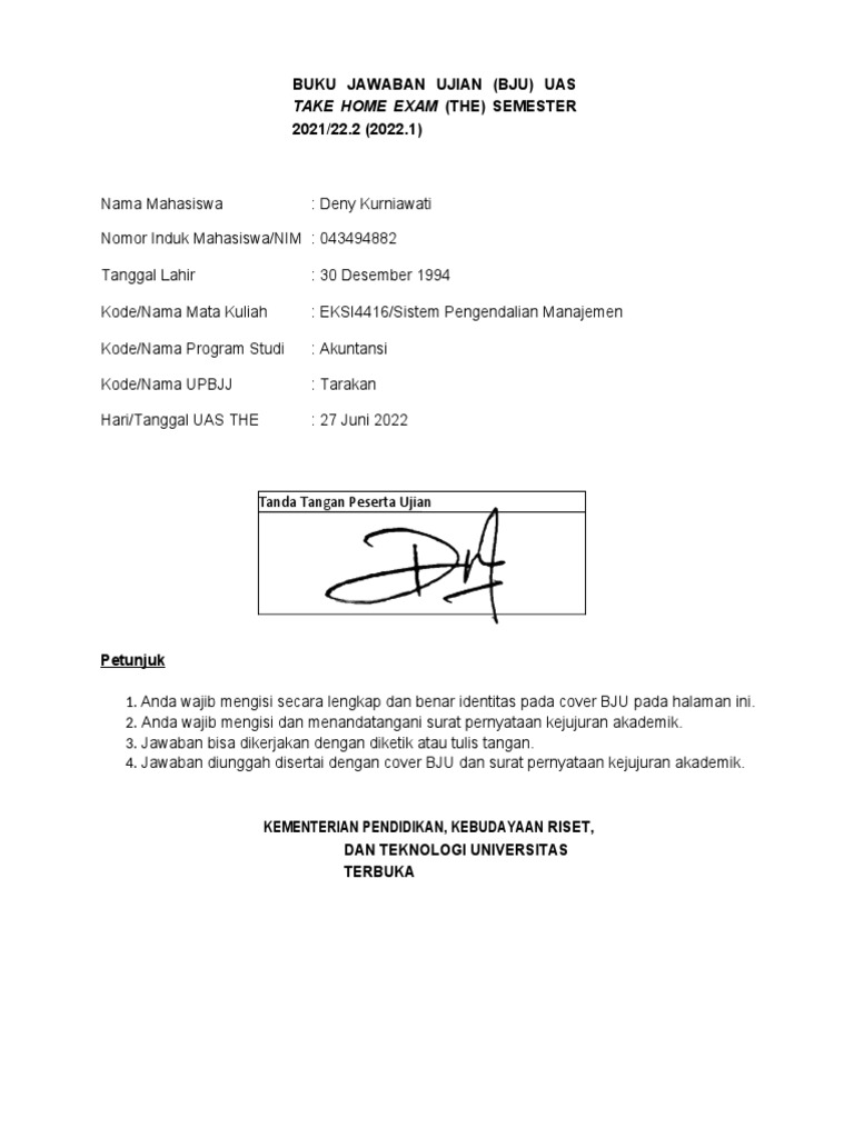 EKSI4416 Deny Kurniawati 043494882 | PDF