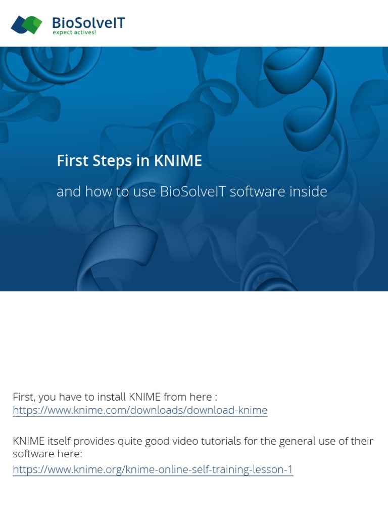 First Steps In Knime Pdf Docking Molecular Ligand Biochemistry
