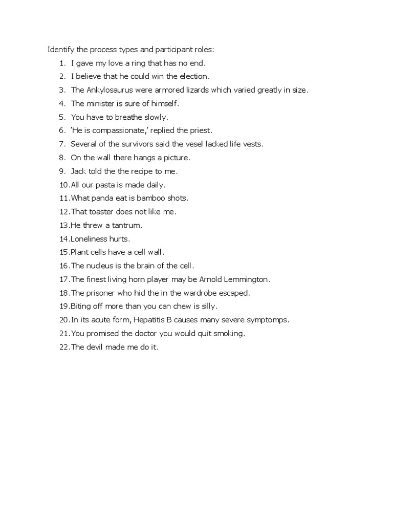 Identify The Process Types and Participant Roles | PDF