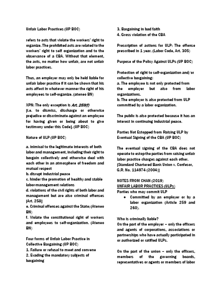 Unfair Labor Practices | PDF