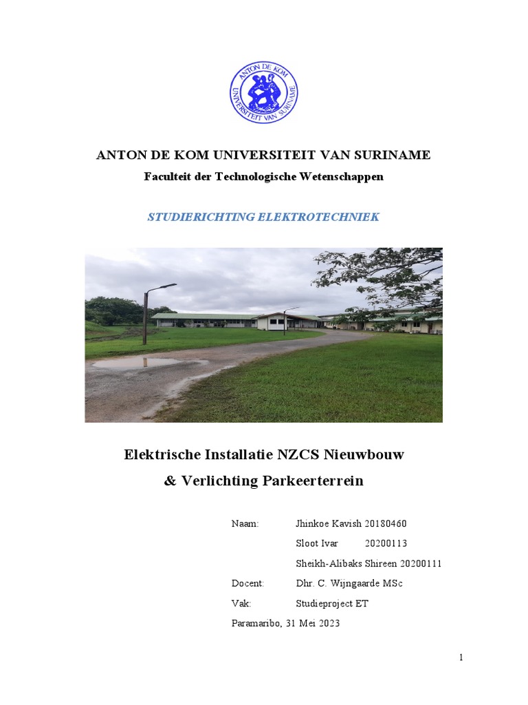 Verslag El Installaties Groep Sloot-Jhinkoe - Sheikh-Alibaks | PDF