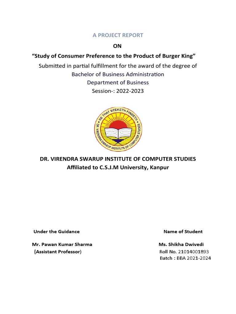 A Project Report | PDF