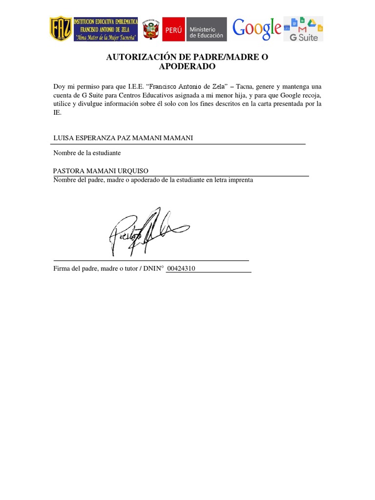 Carta de Autorizacion | PDF