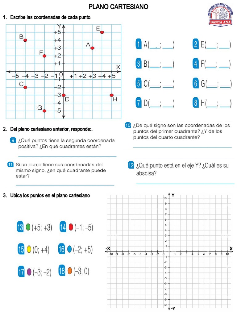 Actividades de Plano Cartesiano 6to Grado | PDF | Métodos y materiales ...