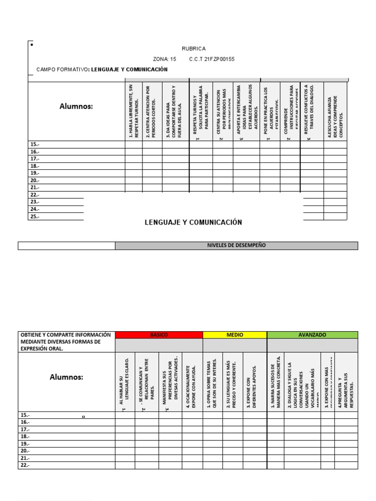 Rubrica de Lenguaje y Comunicacion Corregida | PDF | Escritura ...