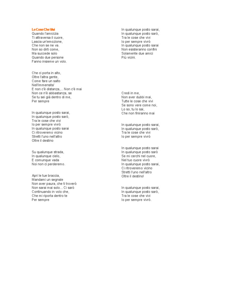 Le Cose Che Vivi | PDF