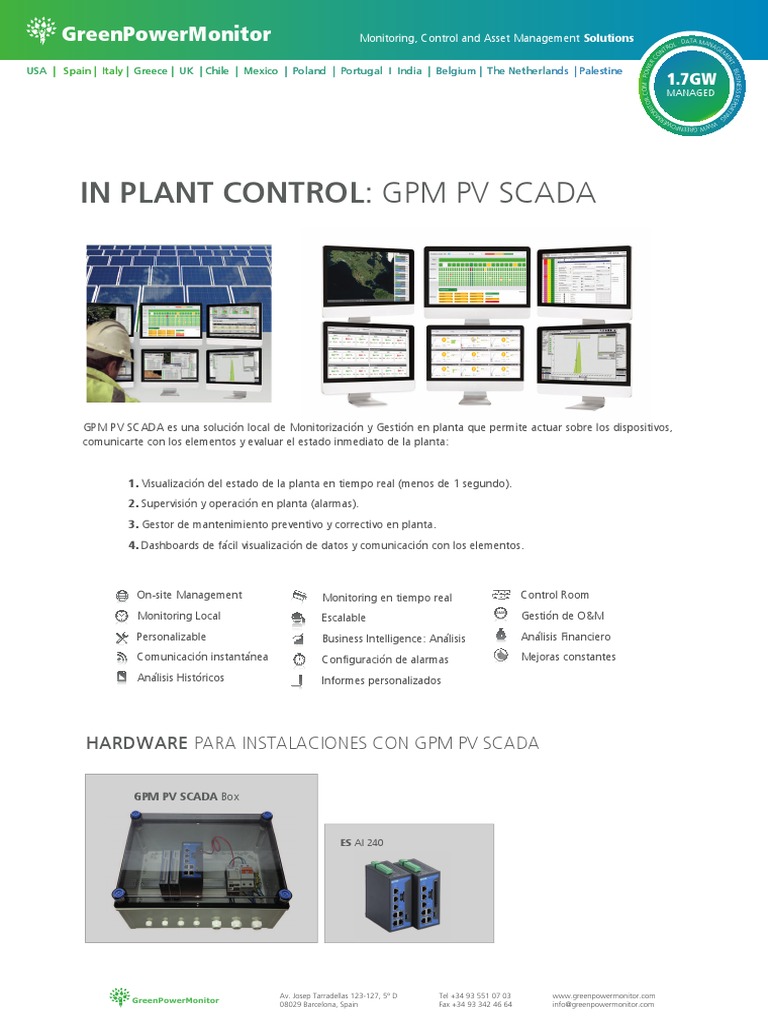 Es - GPM PV Scada Brochure | PDF | Scada | Ingenieria Eléctrica