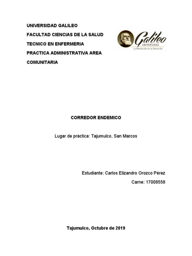 Corredor Endemico | PDF | Epidemiología | Epidemias