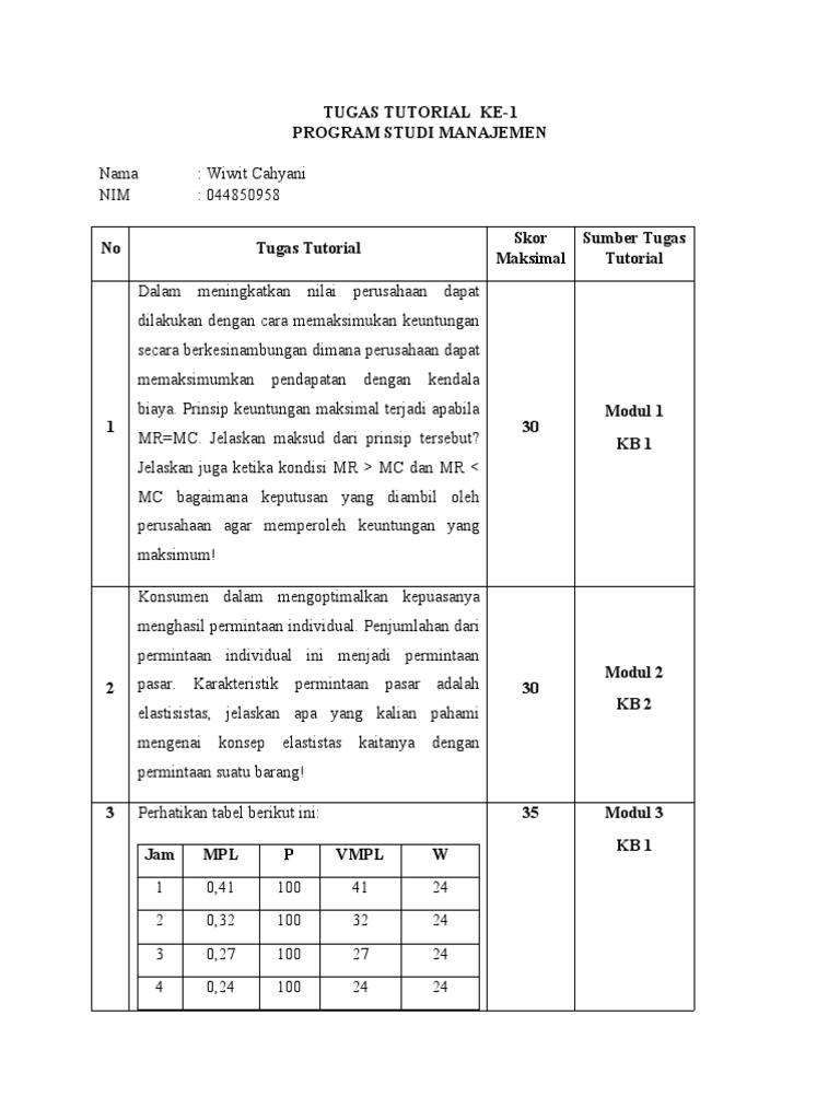 Tugas Tutorial 1 Ekma4312 | PDF | Teknologi & Rekayasa