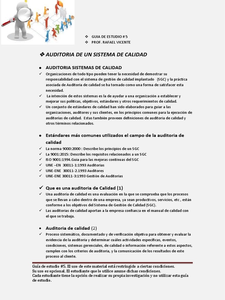910265_Tema No._ 5 Auditorias de Calidad Iso 9001( Parcial) | PDF | Auditoría | Calidad (comercial)