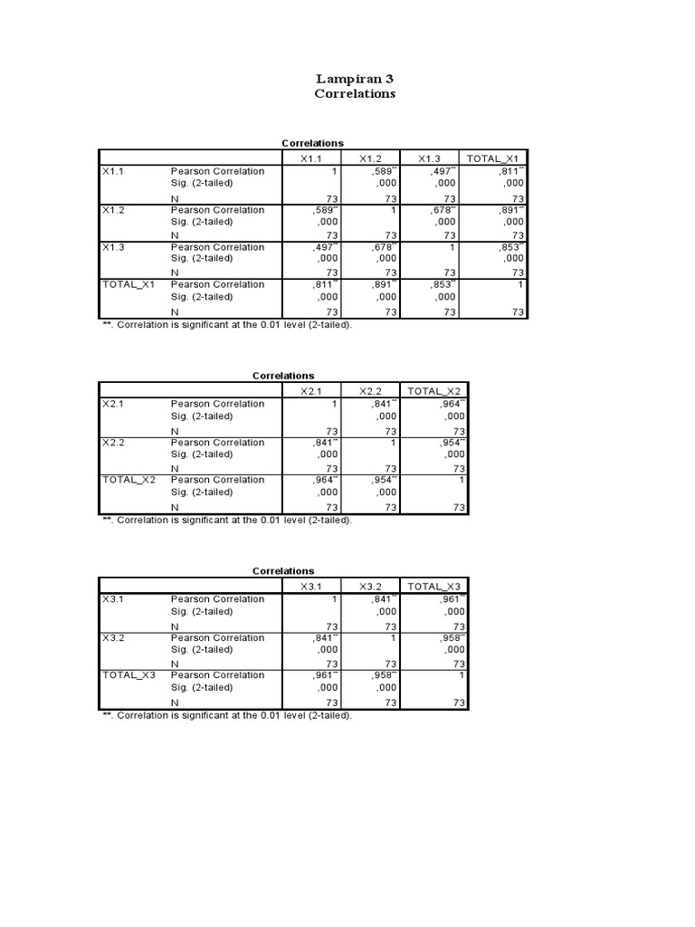 Lampiran 3 Correlation Pdf Statistical Analysis Teaching