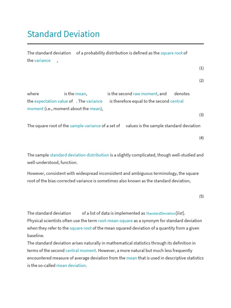 Standard Deviation Quick Guide | PDF | Standard Deviation | Variance