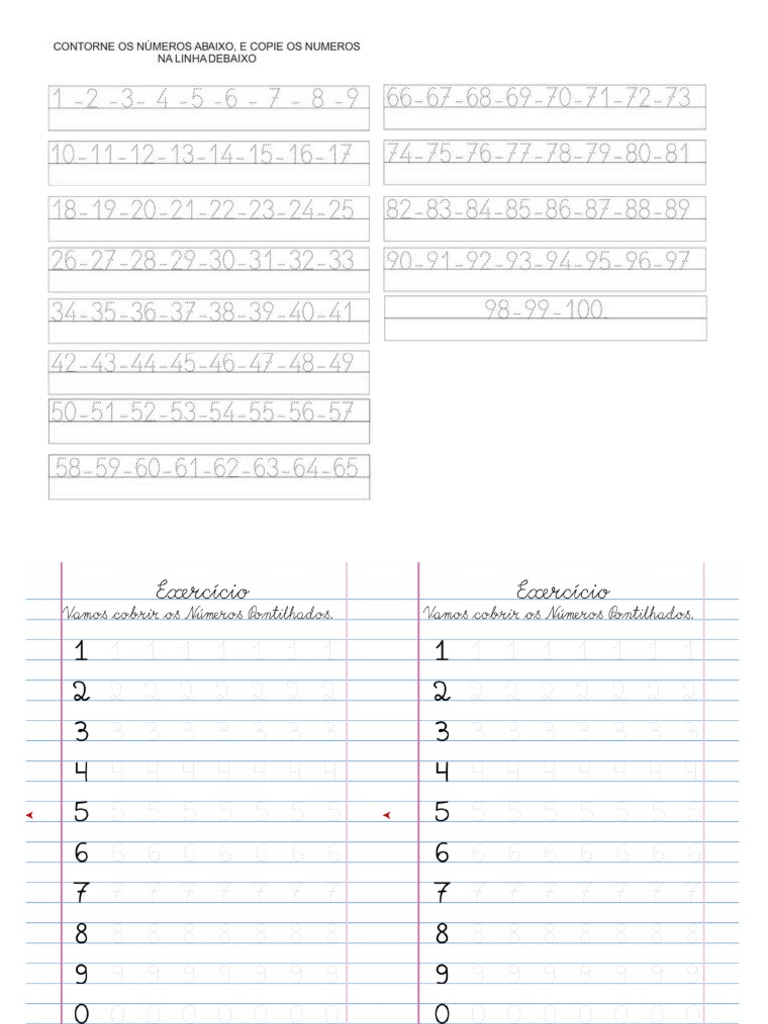 Caligrafia Números | PDF