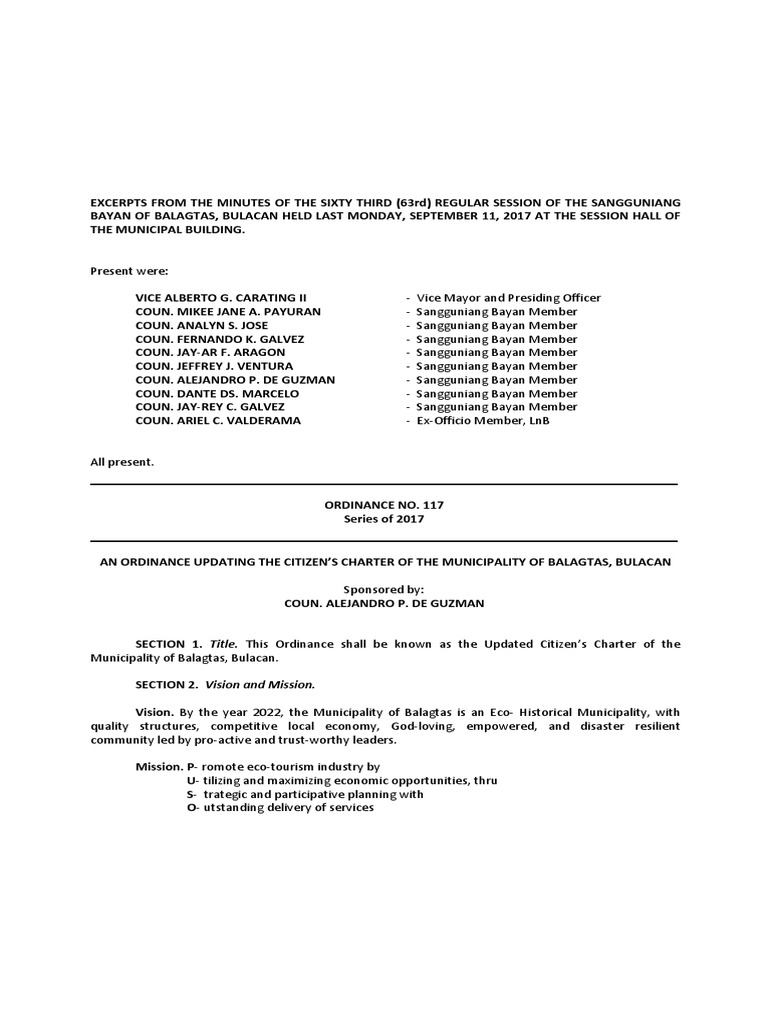 Citizens Charter | PDF