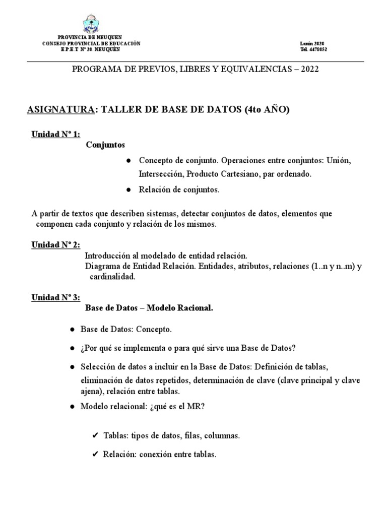 Base de Datos | PDF | SQL | Bases de datos