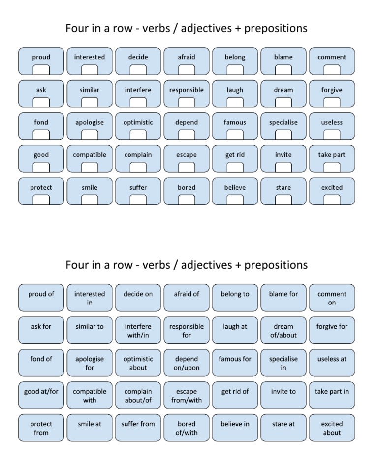 Verbs Adjectives Prepositions | PDF
