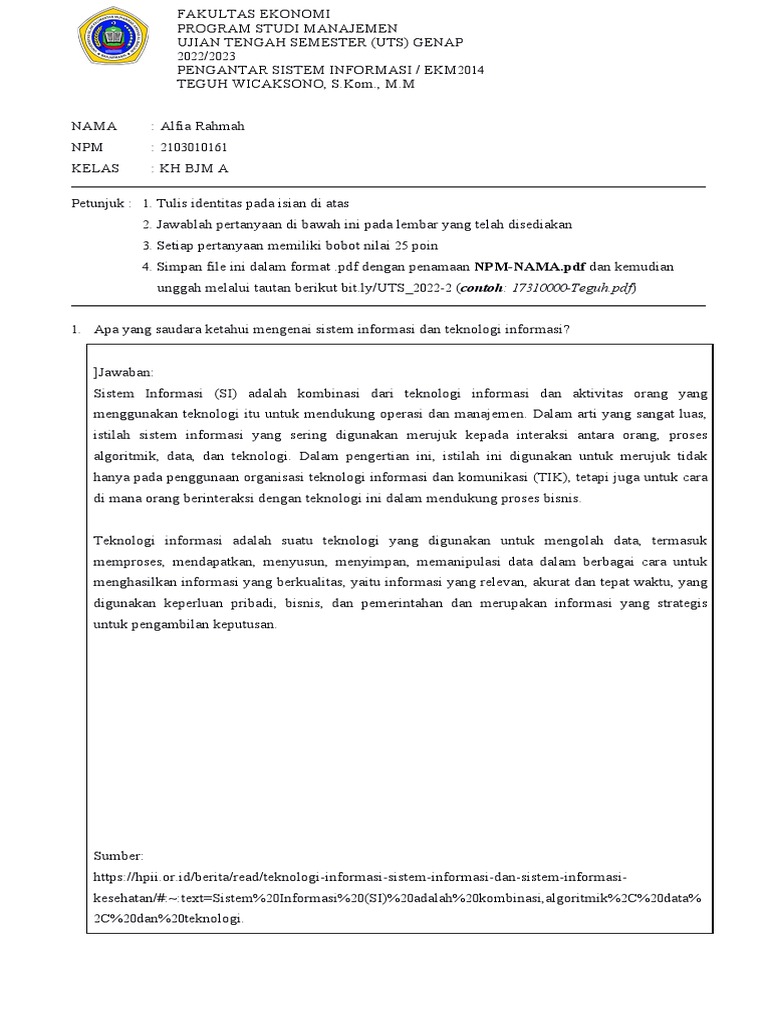 Alfia Rahmah | PDF | Komputer