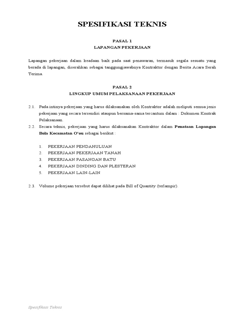 Spesifikasi Pdf