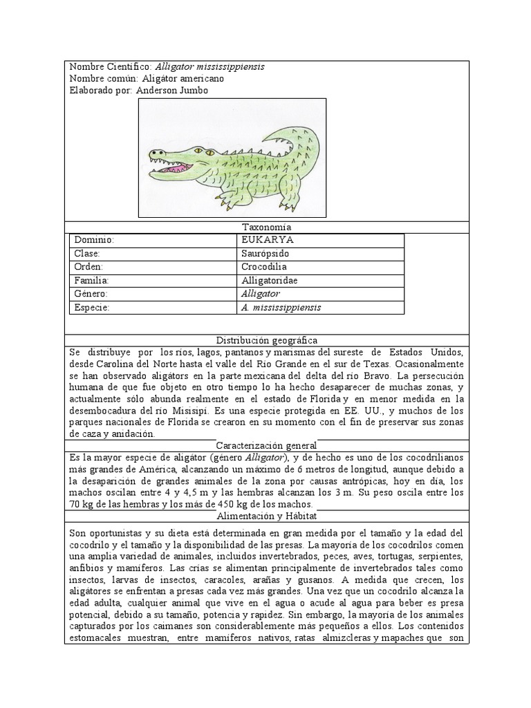 Características del Aligátor y Gecko de Madagascar | PDF