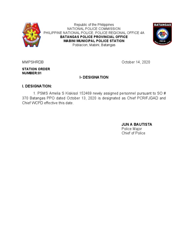 MMPSHRDB October 14, 2020: I-Designation I. Designation | PDF ...