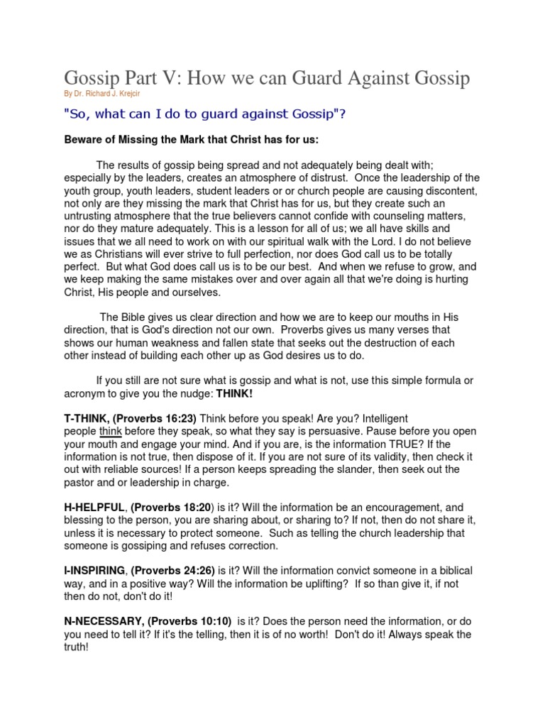 Gossip Part V | PDF | God | Jesus