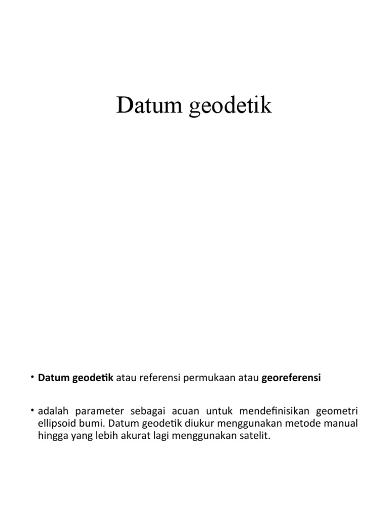 Definisi dan Jenis Datum Geodetik | PDF