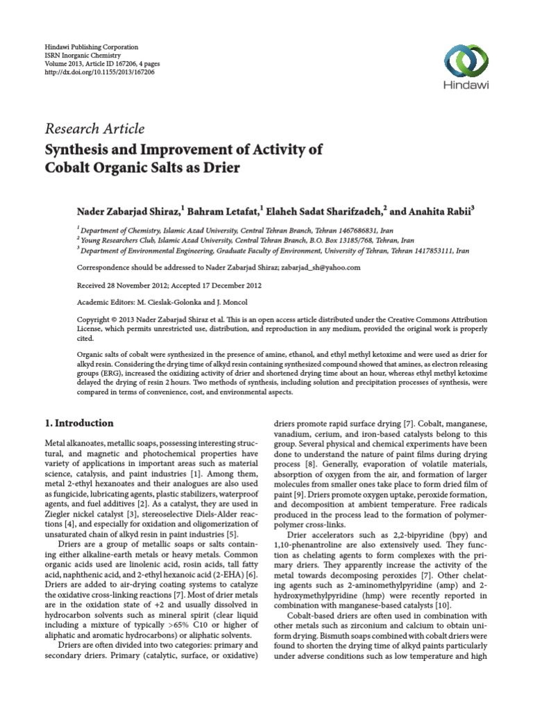 Octoato de Cobalto | PDF