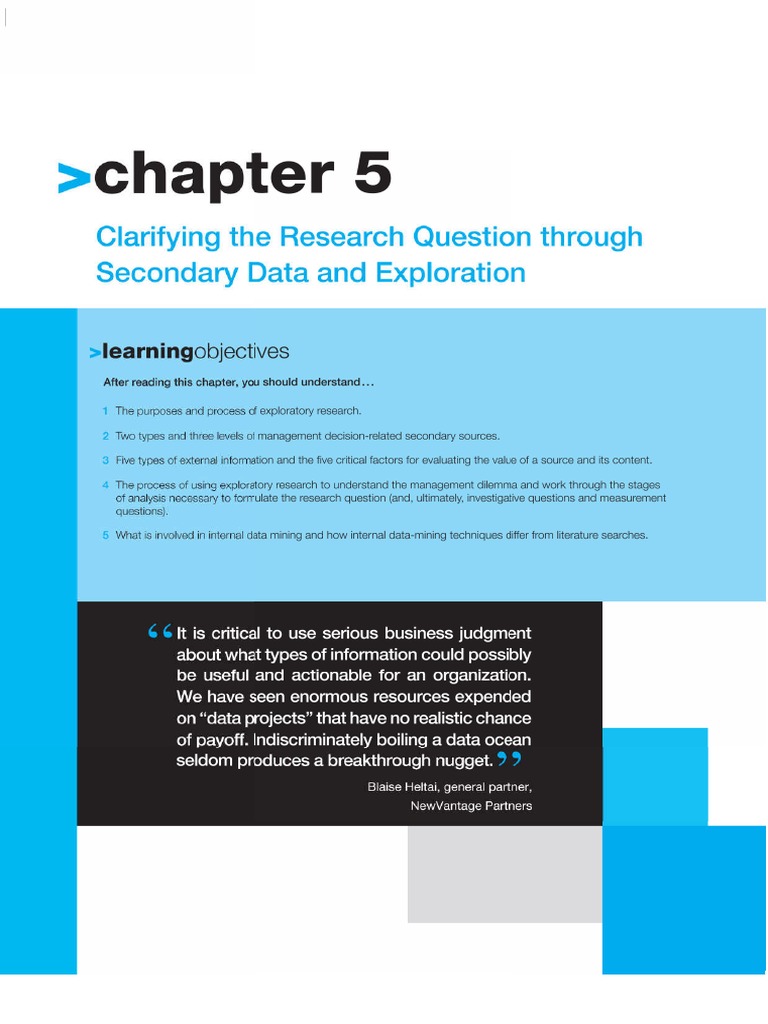 W3 - Cooper CH 5 - Clarifying The Research Question | PDF