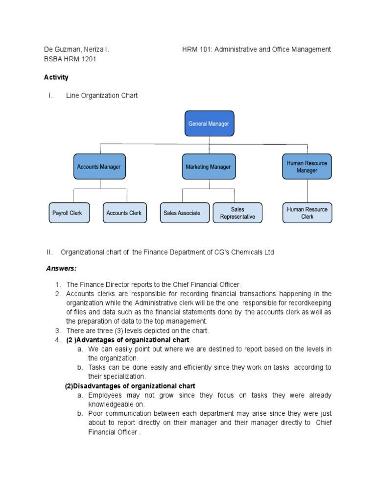 Finance Department Organization Chart | PDF | Finance & Money Management