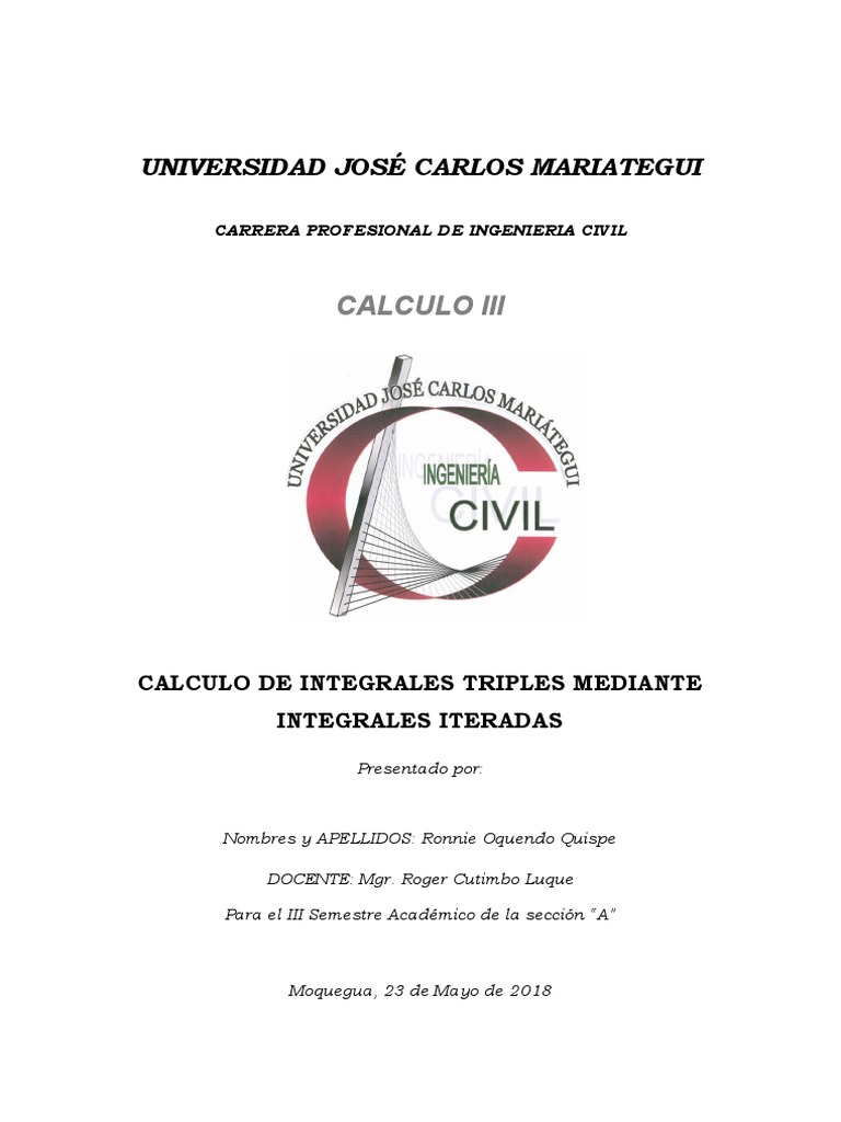 Monografia Integrales TRIPLES | PDF | Integral | Función (Matemáticas)