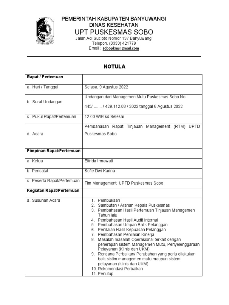 3-Notulen RTM 2022 | PDF