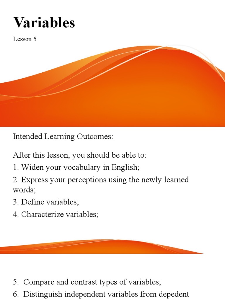 3 Variables | PDF | Dependent And Independent Variables | Cognitive ...