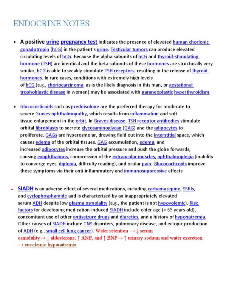 Endocrine Notes | PDF | Human Chorionic Gonadotropin | Thyroid ...