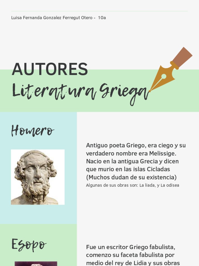 Autores Literatura Griega | PDF | Tragedia griega | Antigua Grecia
