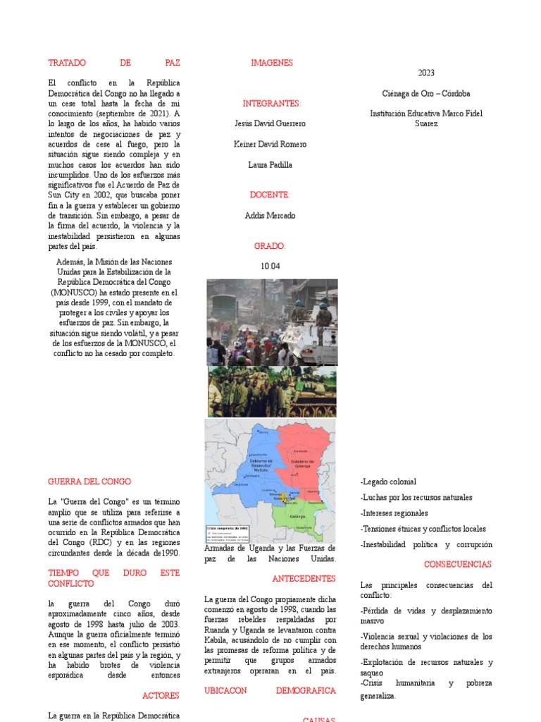Folleto Del Congo | PDF | República Democrática del Congo | Conflictos