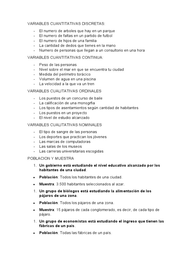 Variables Cuantitativas Discretas | PDF