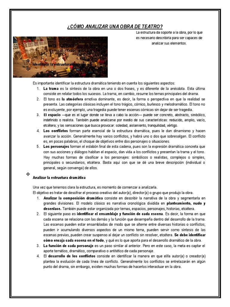 Cómo analizar obras dramáticas | PDF | Mente | Narrativa