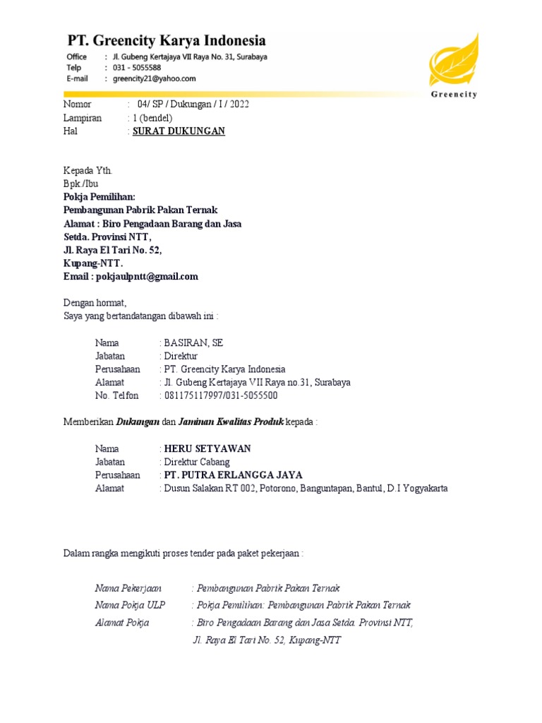05 Surduk Mesin Pakan PT Erlangga Putra Jaya | PDF