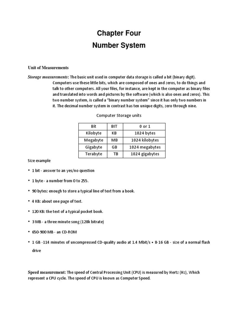 Chapter Four Number System | PDF
