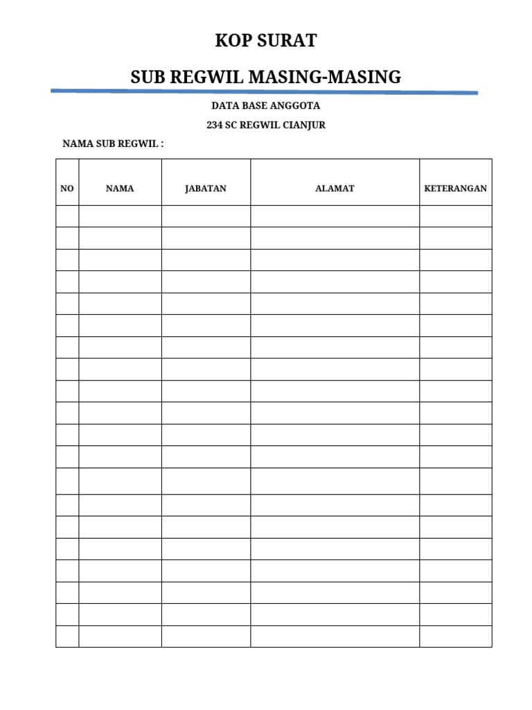 Data Base Anggota | PDF