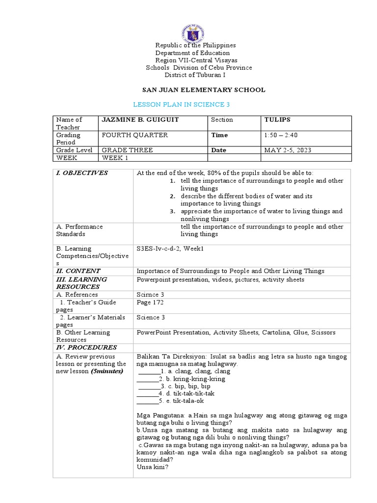 Science 3 - Q4 - W1 | PDF