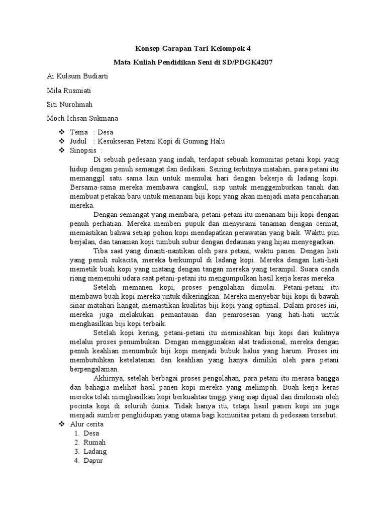 Konsep Garapan Tari Kelompok 4 | PDF