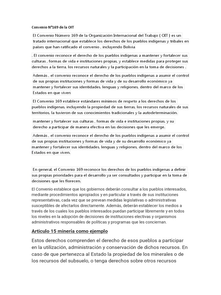 Convenio N°169 de La OIT | PDF | Justicia | Crimen y violencia