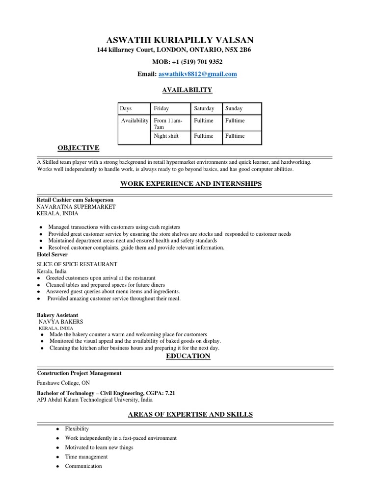 ASWATHY RESUME md | PDF