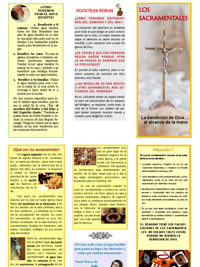 Folleto Los Sacramentales - Color | PDF | Oración | Creencia religiosa ...